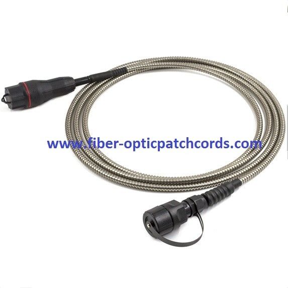 Armored Fiber Optic Patch Cord / Fullaxs LC To ODVA Duplex Fiber Optic ...