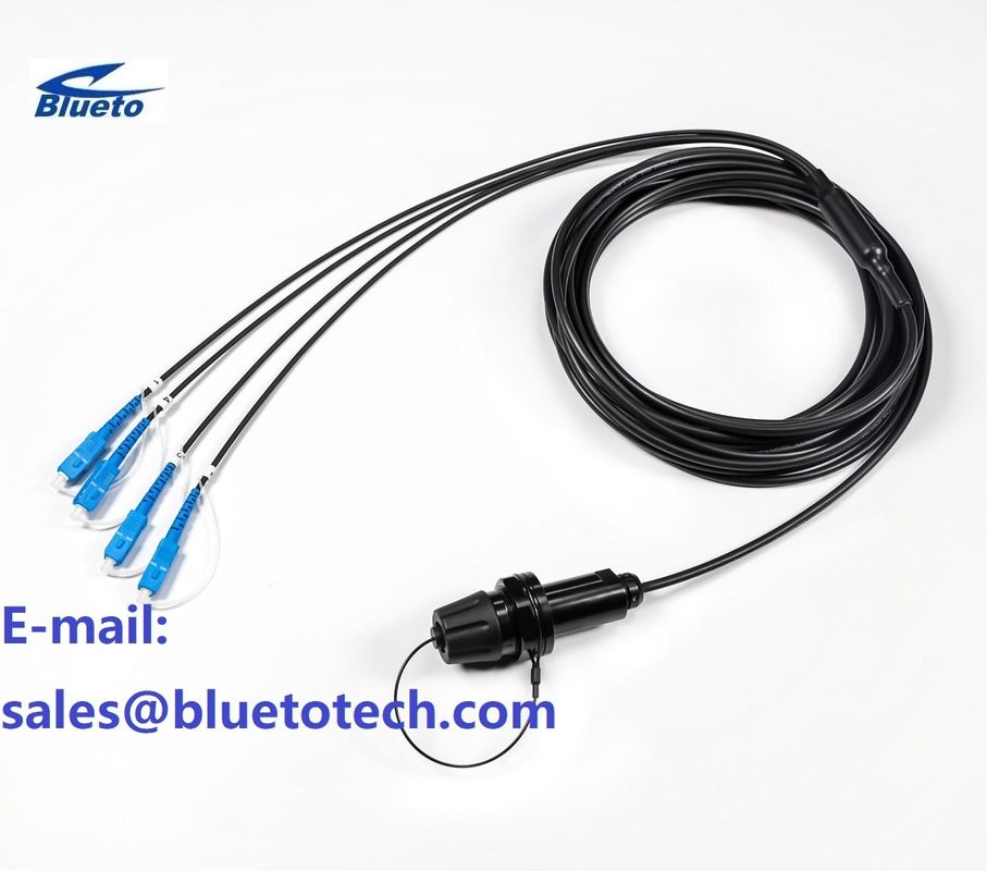 IP68 Expanded Beam Connector To SC 4core Hybrid Cable Single Mode Harsh ...