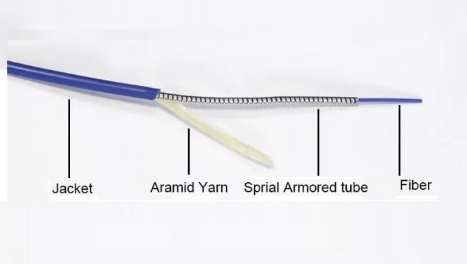 White 2mm Armored Fiber Optic Patch Cord With Pull Rod LC To LC 2.0mm ...