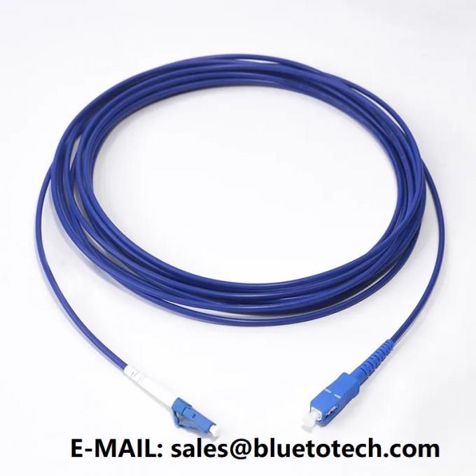 White 2mm Armored Fiber Optic Patch Cord With Pull Rod LC To LC 2.0mm ...