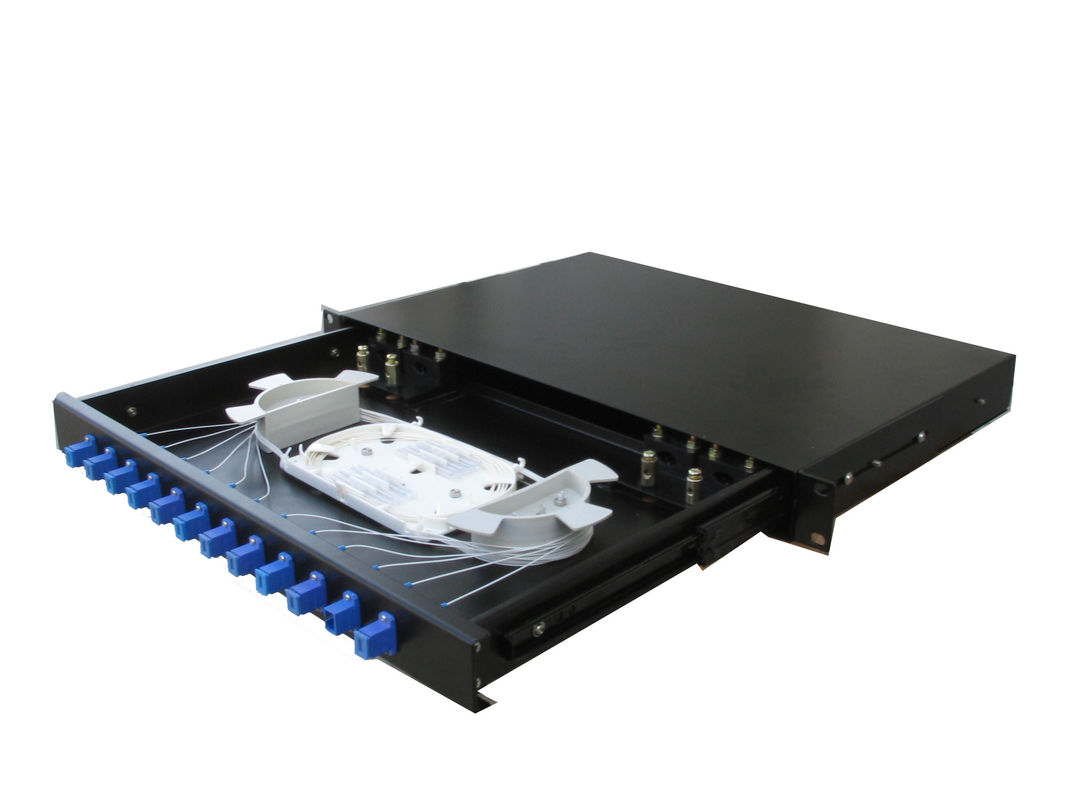 Slidable Rack mount Fiber Optic Terminal Box , Fiber Optic Patch Panel ...