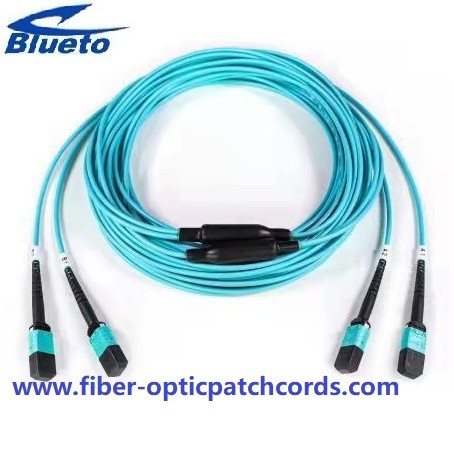 Yellow MTP MPO-6LC Duplex MPO To LC Fiber Cable 3.0mm 12 Core Single Mode